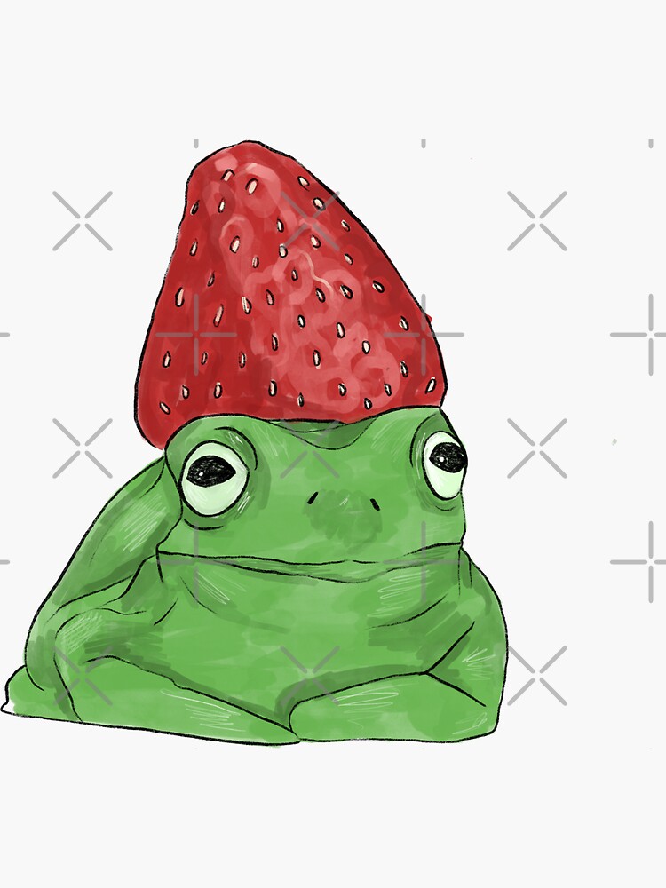 "Strawberry frog" Sticker for Sale by Wavestorefront | Redbubble