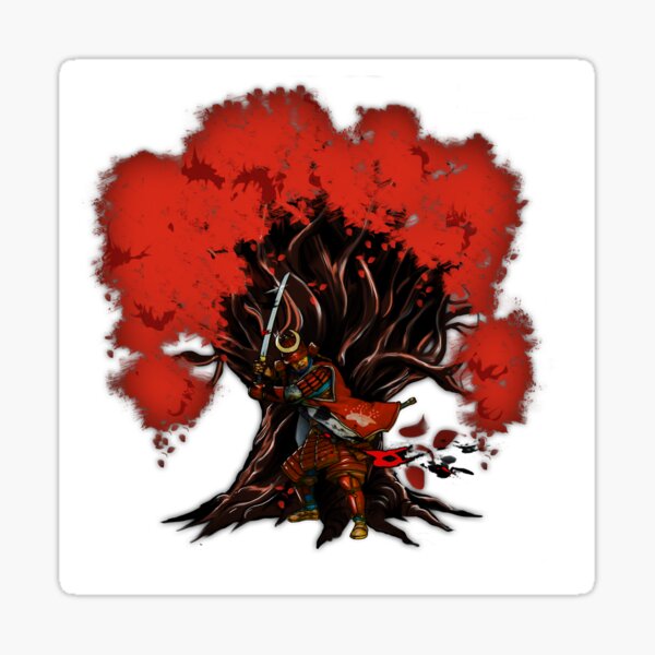 Cherry Blossom Samurai Stickers | Redbubble