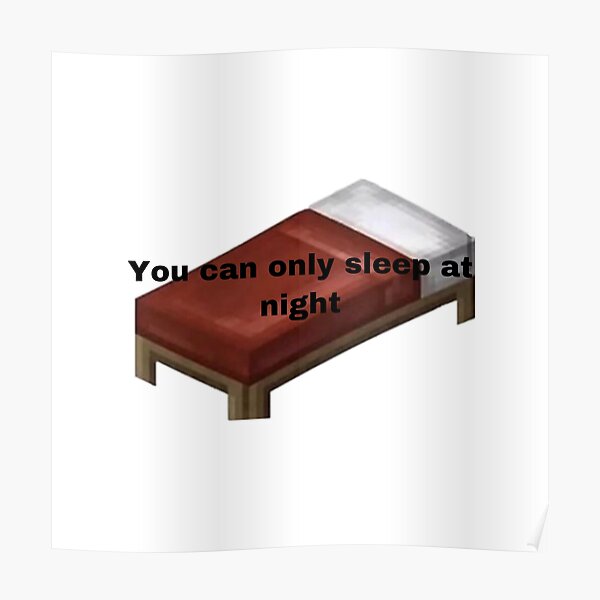 "Minecraft you can only sleep at night meme" Poster by dyslsexyia ...