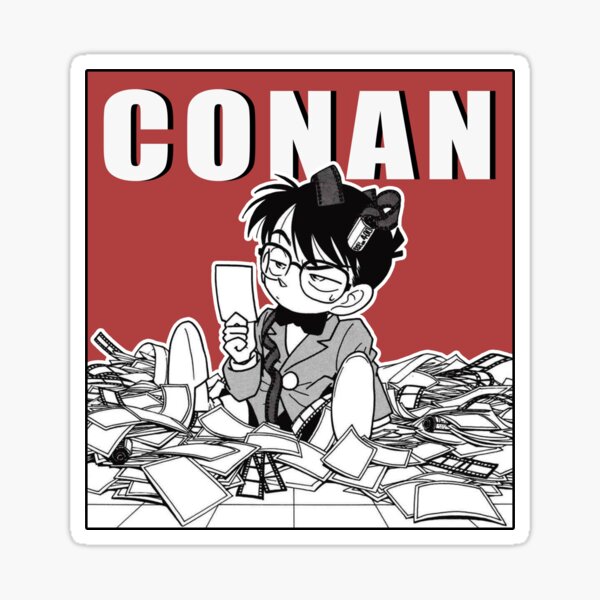 "Detective Conan Manga Design" Sticker for Sale by qkisakiyoko | Redbubble