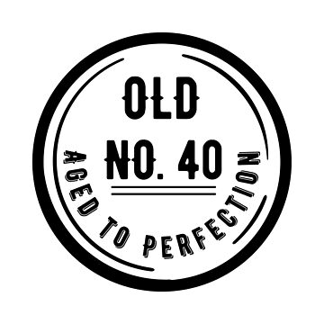 "Old Number 40, 40th Birthday" Sticker for Sale by miraipa | Redbubble