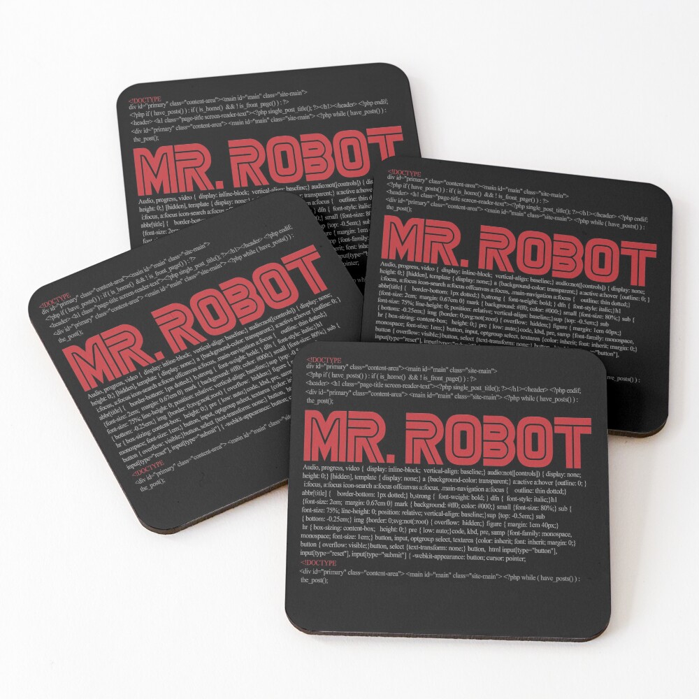 Posavasos (lote de 4) «Mr Robot Code» de rokeame | Redbubble