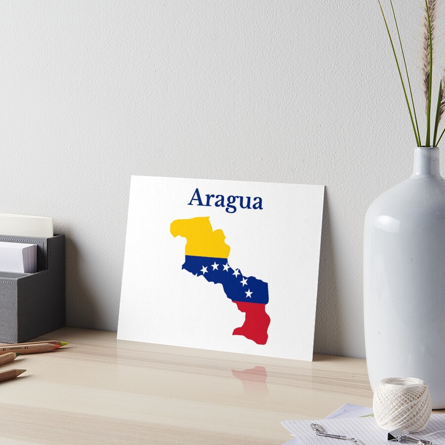 "Aragua State Map Design, Venezuela" Art Print for Sale by Marwa ...
