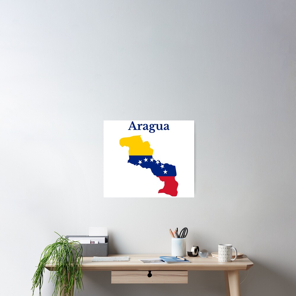 "Aragua State Map Design, Venezuela" Art Print for Sale by Marwa ...
