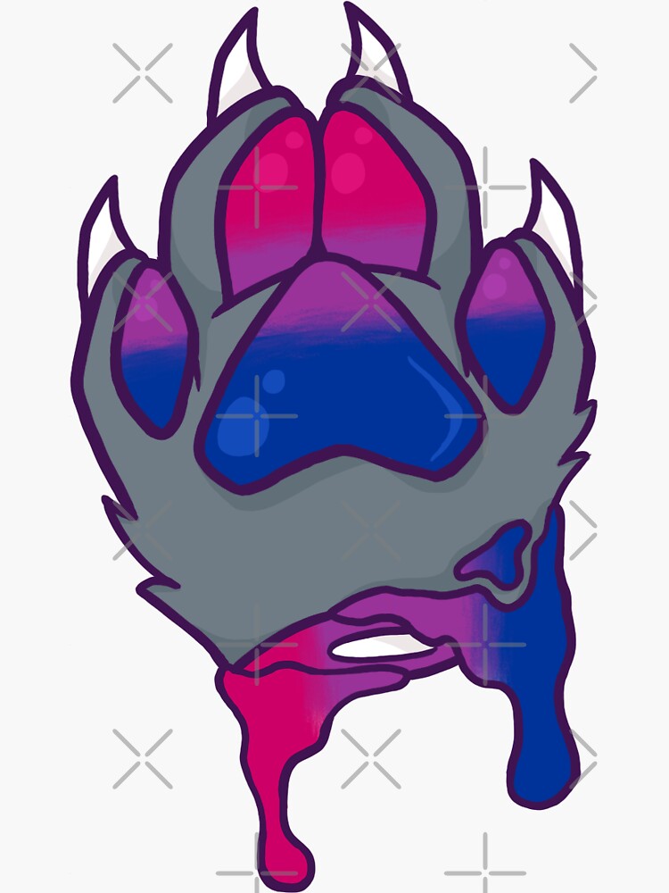 "Bisexual Paw Pride" Sticker for Sale by FreakyFurz | Redbubble