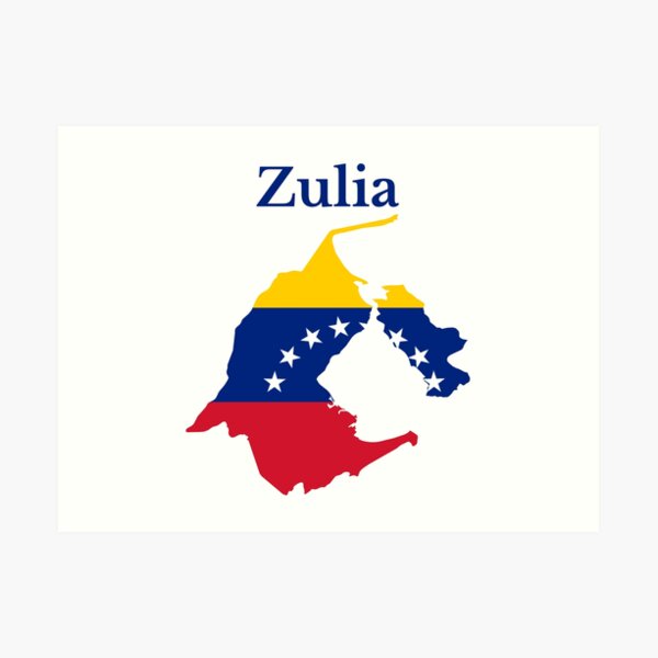 Lámina artística «Diseño de Mapa del Estado Zulia, Venezuela» de ...