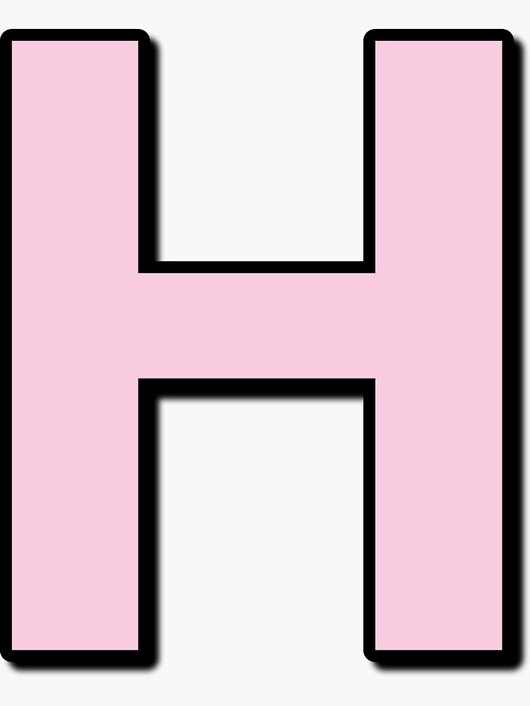 "Pink letter H" Sticker for Sale by imantahar | Redbubble