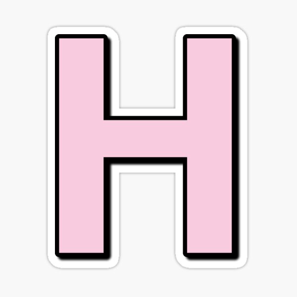 "Pink letter H" Sticker for Sale by imantahar | Redbubble