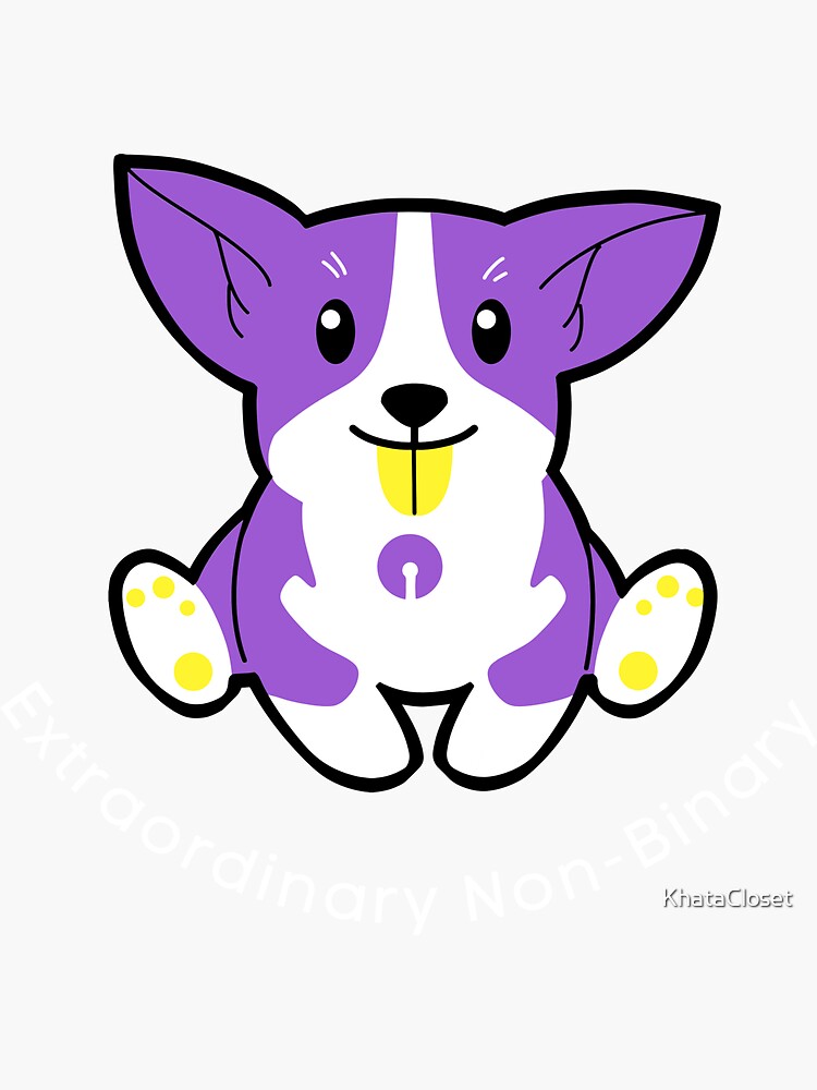 "Non Binary Dog" Sticker for Sale by KhataCloset | Redbubble