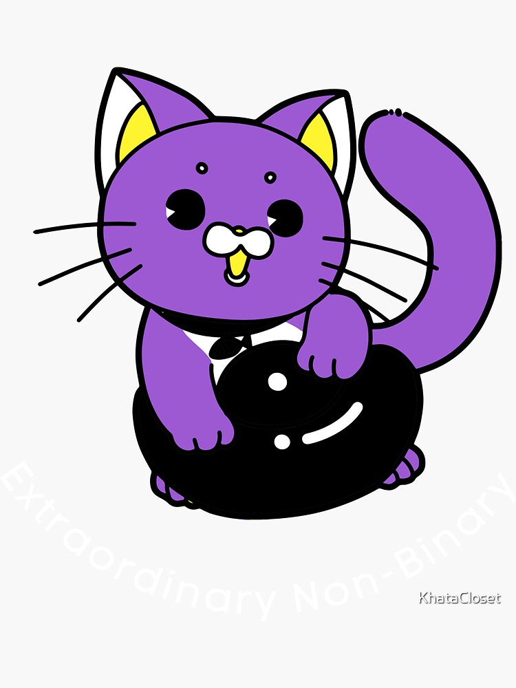 "Non Binary Cat" Sticker by KhataCloset | Redbubble