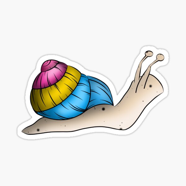 "Pansexual Pride Snail, Pride Snail, Pansexual Sticker, Subtle ...