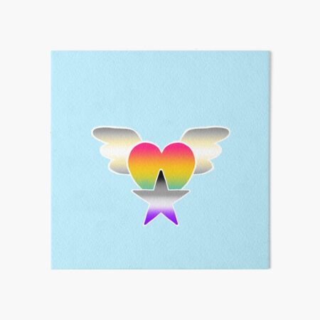 "Asexual Star with Panromantic Heart and Demigender Wings" Art Board ...