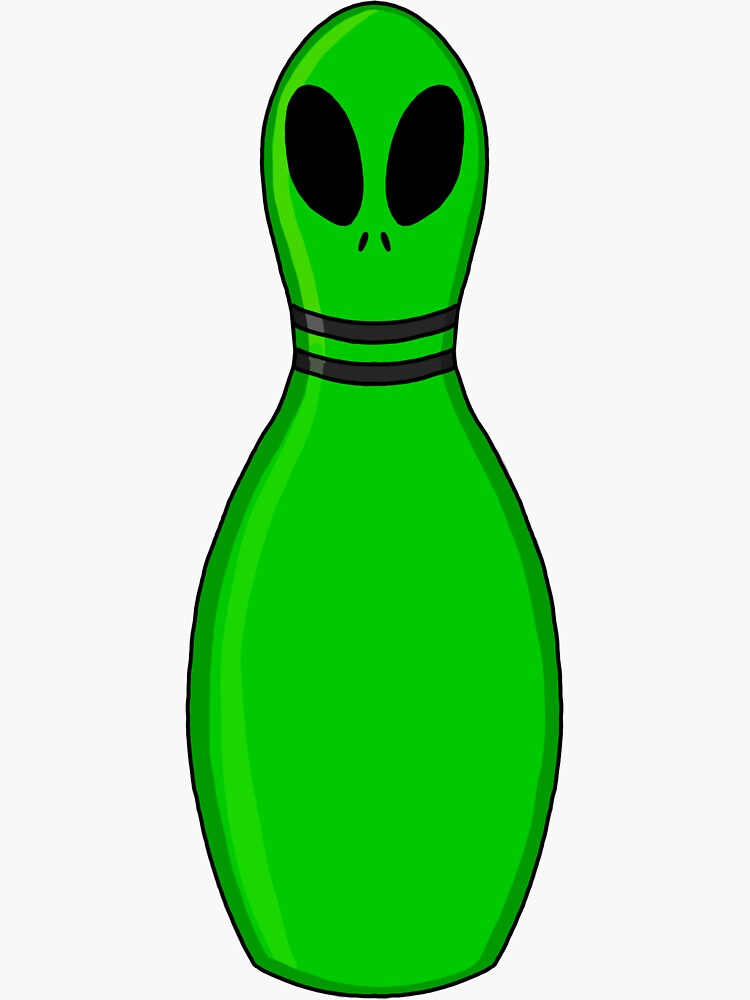 "Alien Bowling pin" Sticker for Sale by Brooked33 | Redbubble