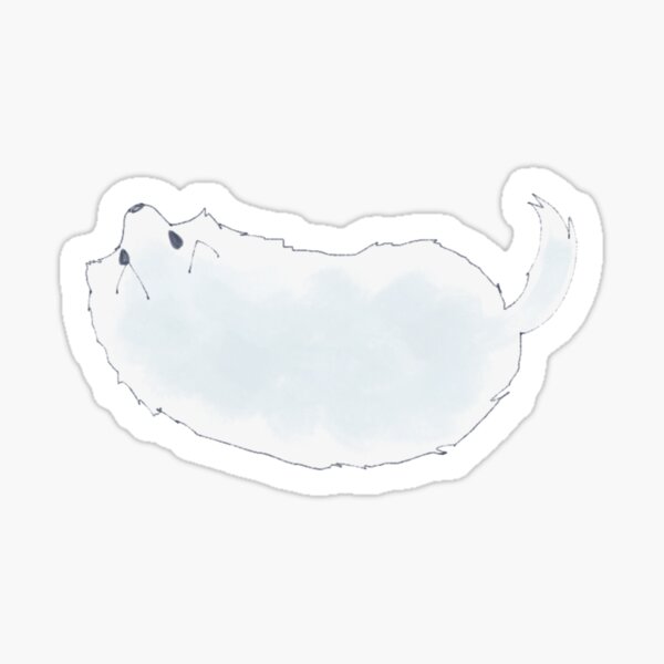"cute white dog" Sticker for Sale by JustaFanart | Redbubble
