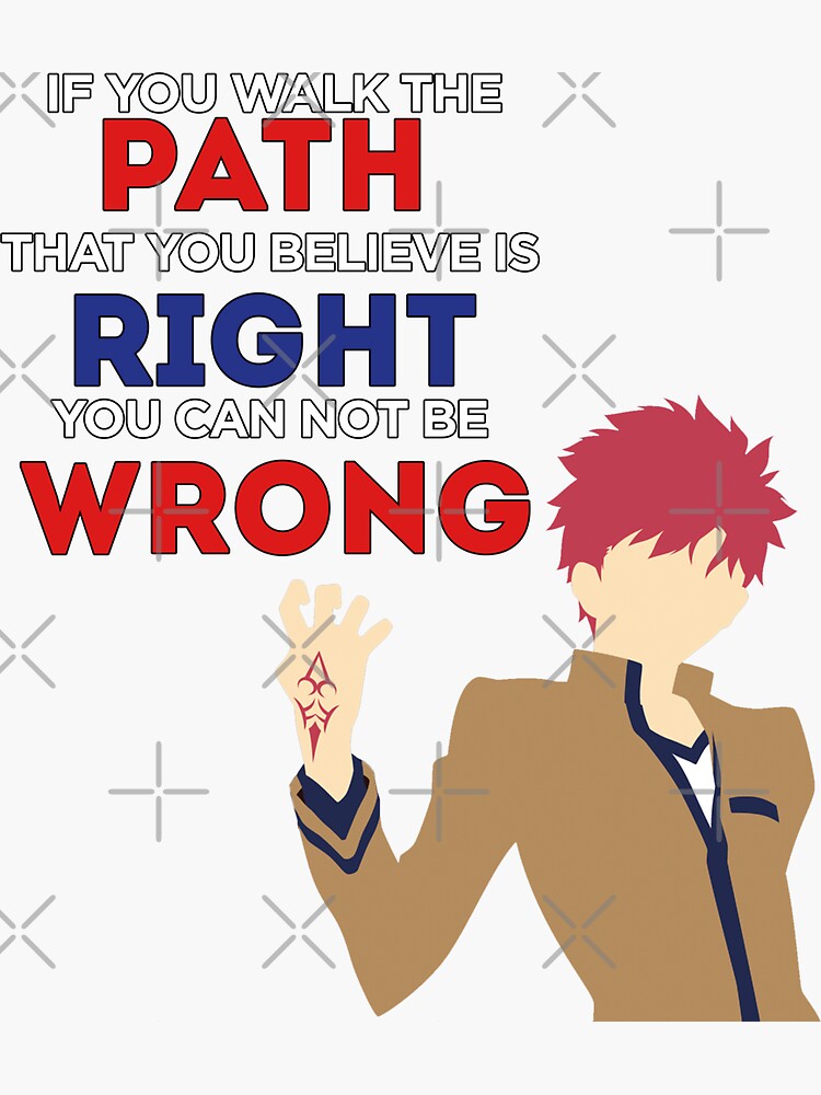 "Emiya Shirou Anime Inspirational Quote Fate" Sticker for Sale by ...