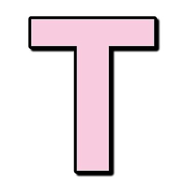 "Pink letter T" Sticker for Sale by imantahar | Redbubble
