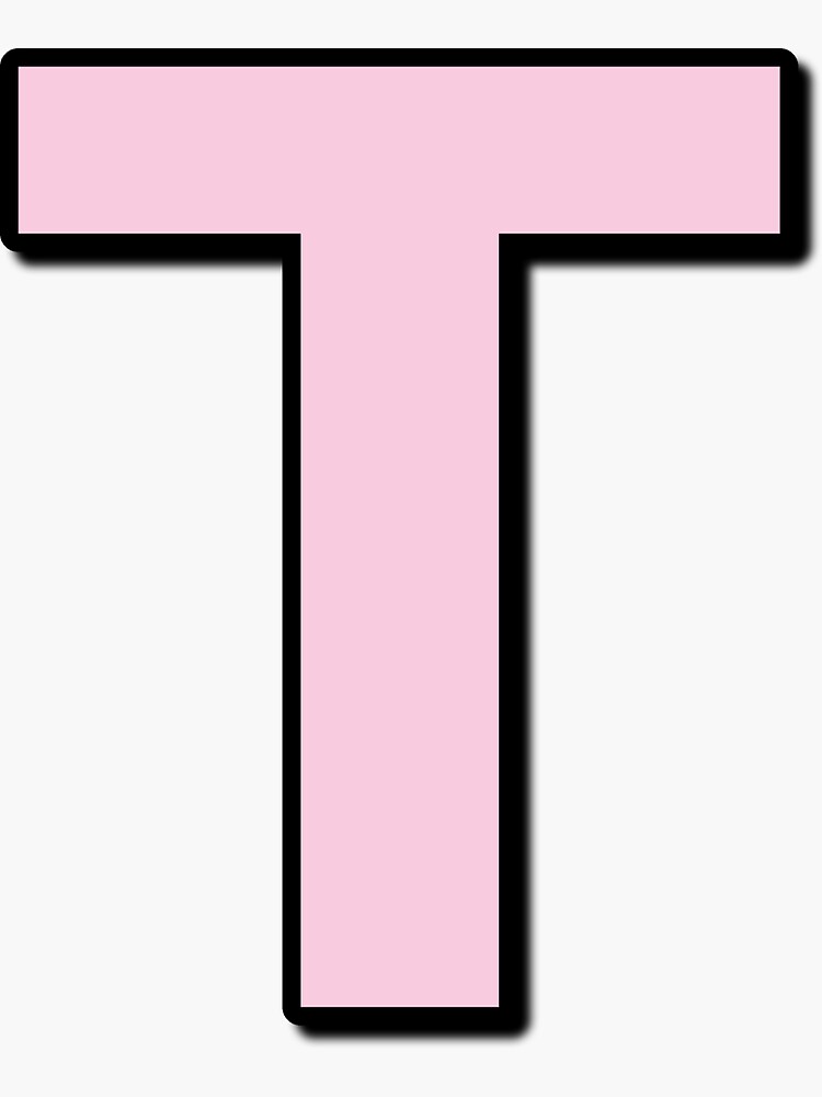 "Pink letter T" Sticker for Sale by imantahar | Redbubble