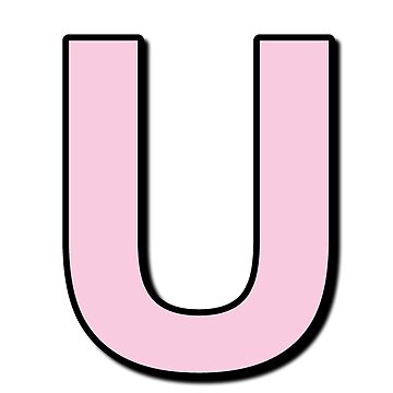 "Pink letter U" Sticker for Sale by imantahar | Redbubble
