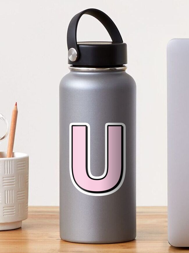 "Pink letter U" Sticker for Sale by imantahar | Redbubble