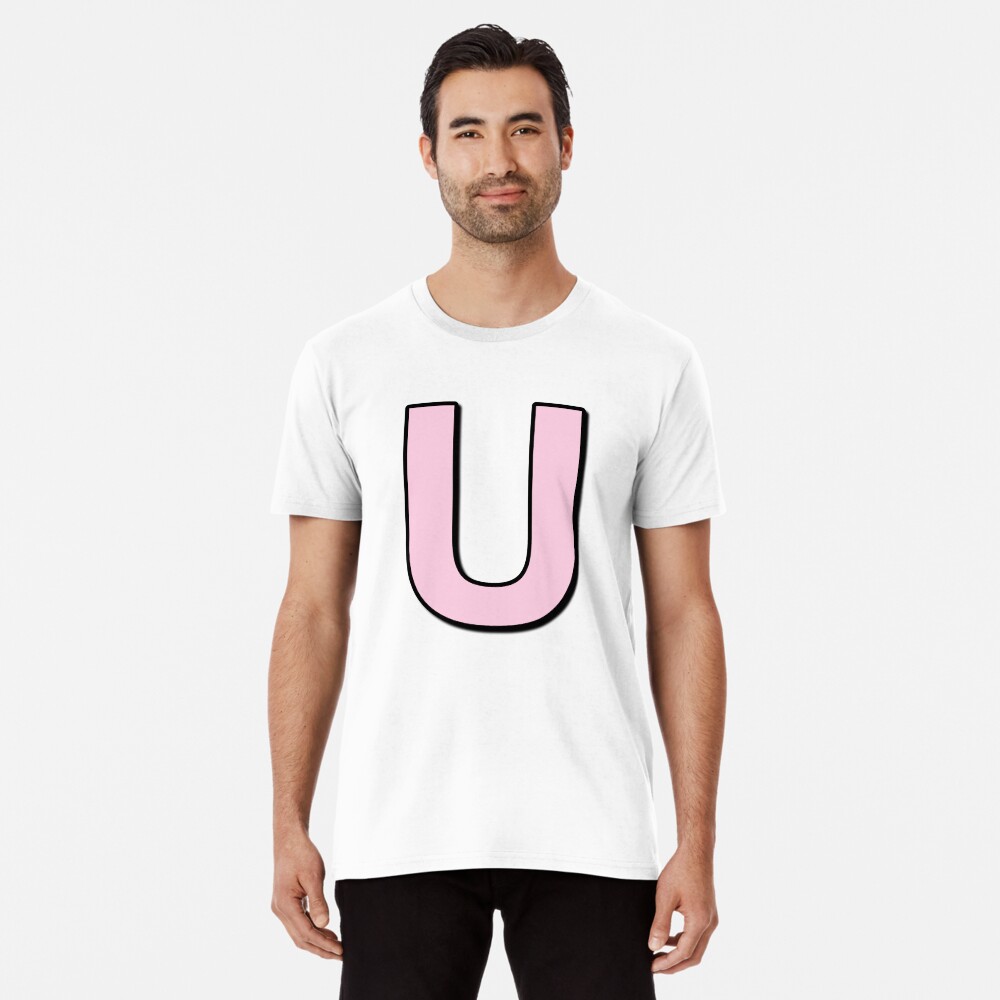 "Pink letter U" Sticker for Sale by imantahar | Redbubble