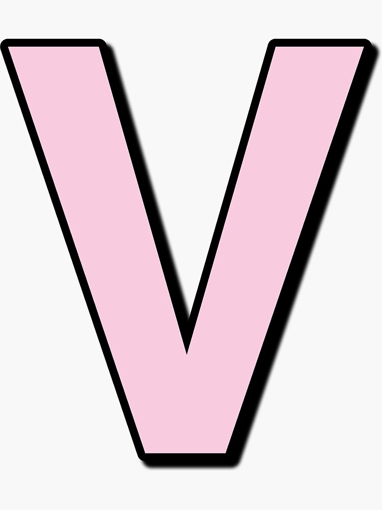"Pink letter V" Sticker for Sale by imantahar | Redbubble