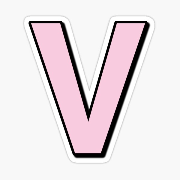 "Pink letter V" Sticker for Sale by imantahar | Redbubble