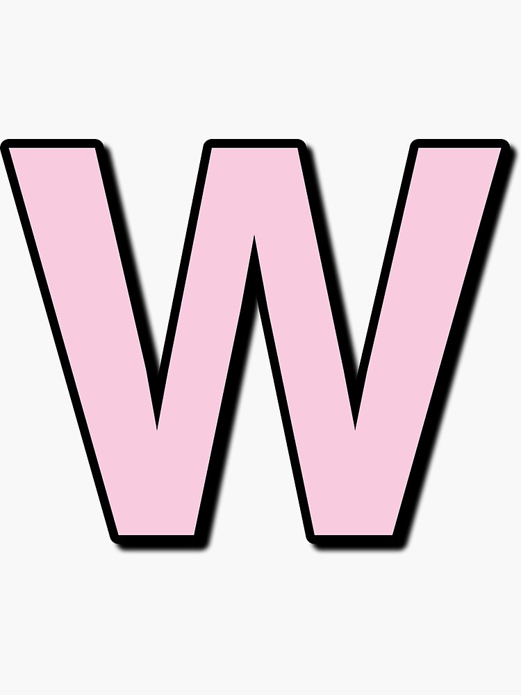 "Pink letter W" Sticker for Sale by imantahar | Redbubble