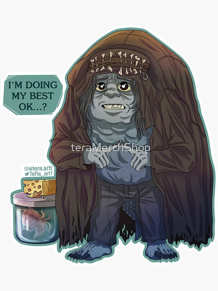 "Moreau Salvatore from Re8 Fishy boi" Sticker for Sale by teraMerchShop ...