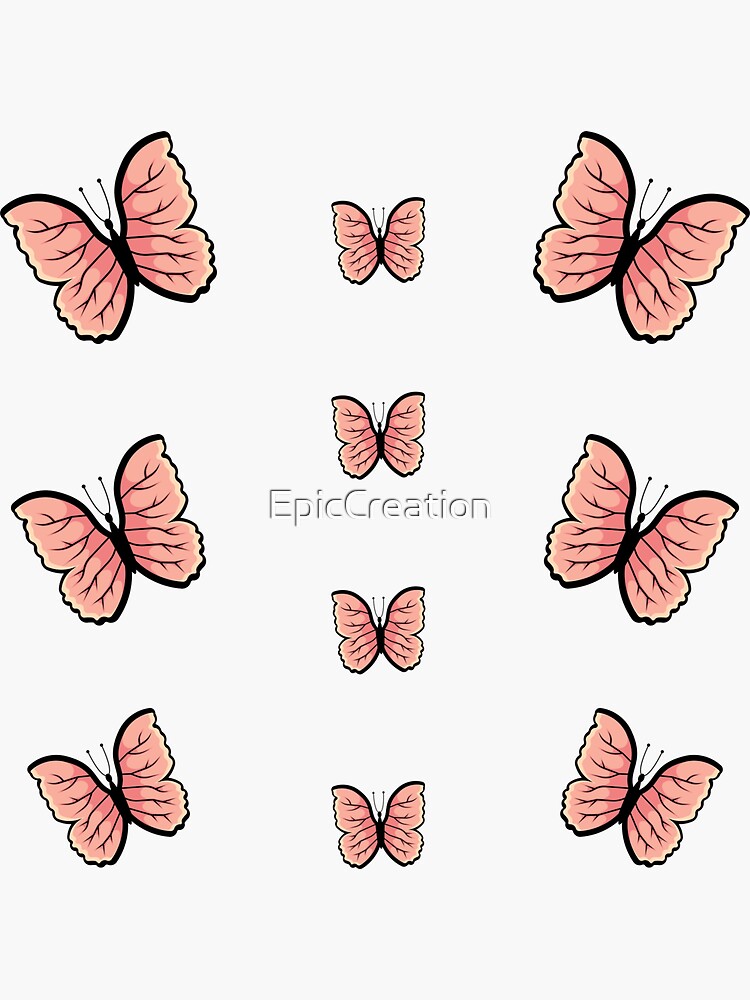 "Pastel Peach Butterfly Set" Sticker for Sale by EpicCreation | Redbubble