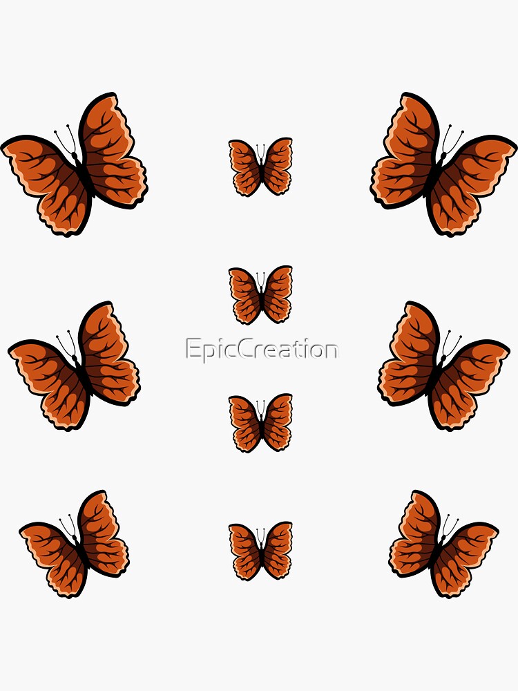 "Pastel Orange Butterfly Set" Sticker for Sale by EpicCreation | Redbubble