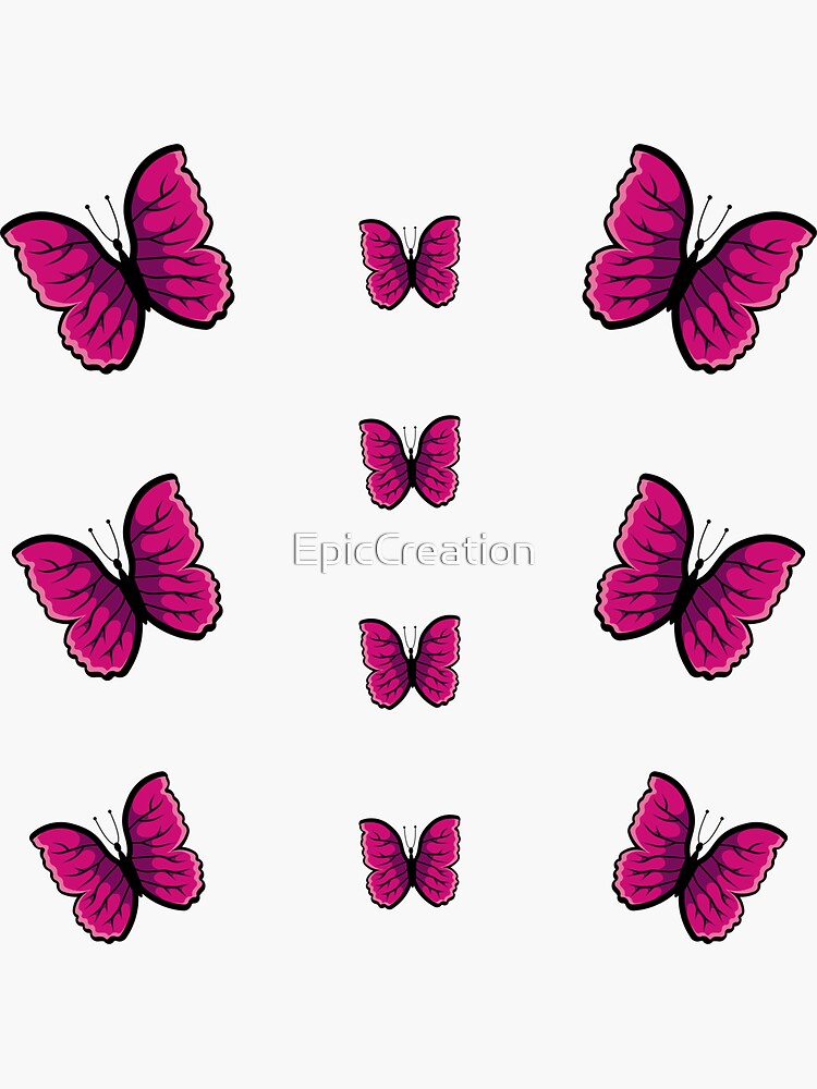 "Pastel Purple Butterfly Set" Sticker for Sale by EpicCreation | Redbubble