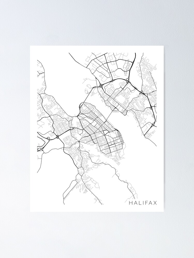 Art & Collectibles Halifax Poster City Map Black and White Canada Nova ...