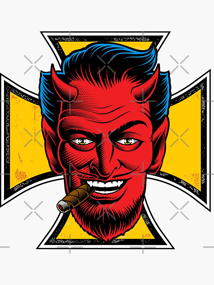 "Vintage Rockabilly Devil" Sticker for Sale by monsterplanet | Redbubble