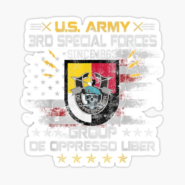 "3rd Special Forces Group Veteran 3rd SFG 4th of July Mens" Sticker by ...