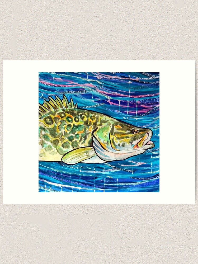 "Murray Cod with Blue" Art Print by poswin | Redbubble