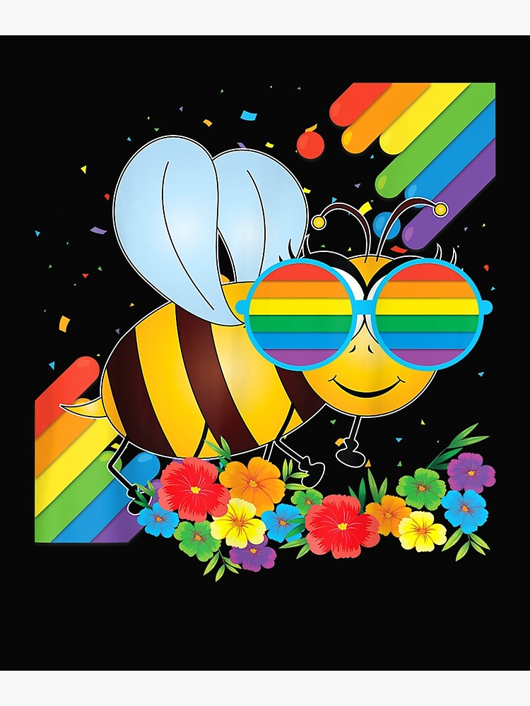 "Proud LGBT Lovely Gay Bee Pride Flag Rainbow - LGBTQIA+ - Pride Month ...