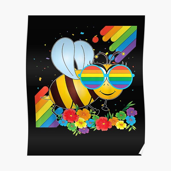 "Proud LGBT Lovely Gay Bee Pride Flag Rainbow - LGBTQIA+ - Pride Month ...