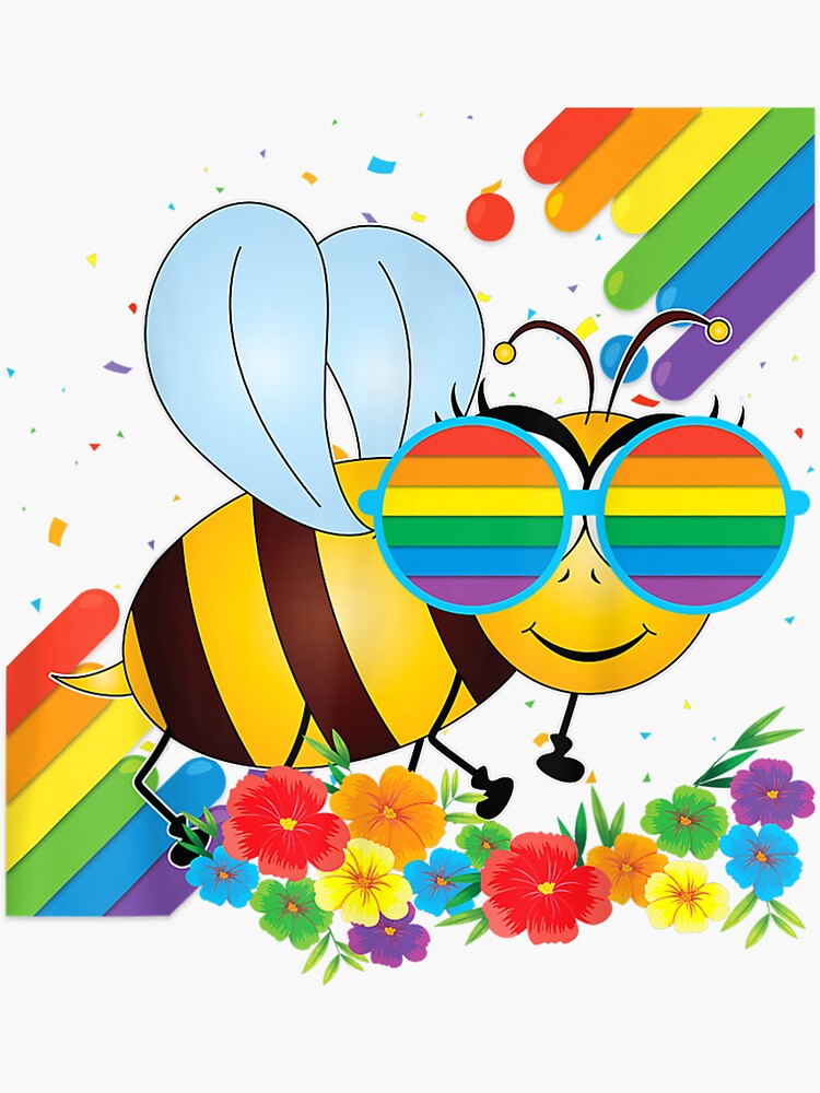 "Proud LGBT Lovely Gay Bee Pride Flag Rainbow - LGBTQIA+ - Pride Month ...