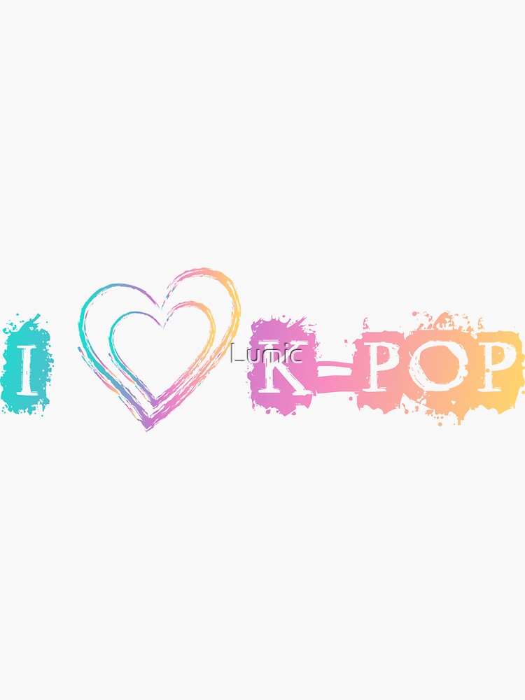 "I love K- pop" Sticker for Sale by Lumic | Redbubble