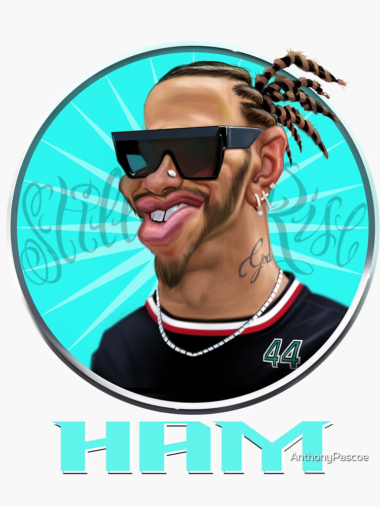 Sticker « Caricature de dessin animé de Lewis Hamilton », par ...