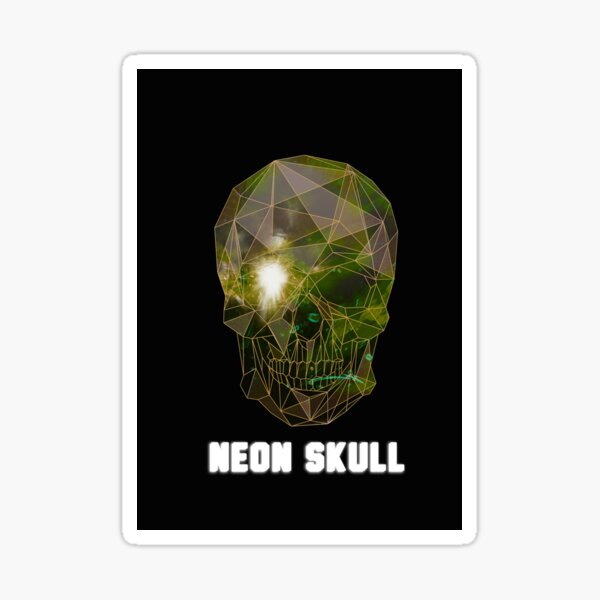 "Blacklight yellow Neon 3D Skull - skull skeleton sticker lover ...