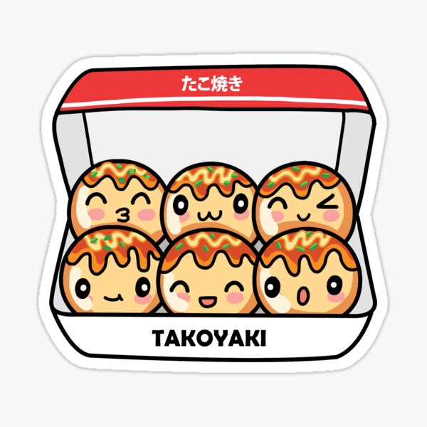"Takoyaki" Sticker for Sale by SuperrSunday | Redbubble