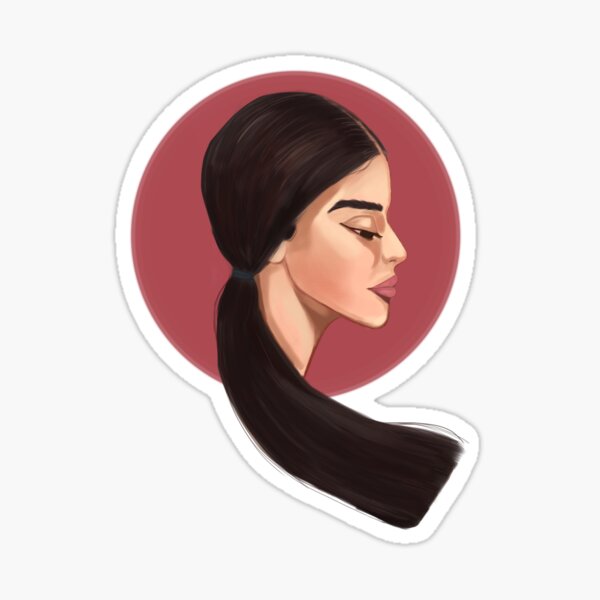 "Ponytail girl " Sticker for Sale by colorfullart111 | Redbubble