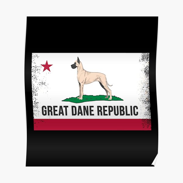 Póster «Camiseta de manga larga República de Great Dane con perro Great ...