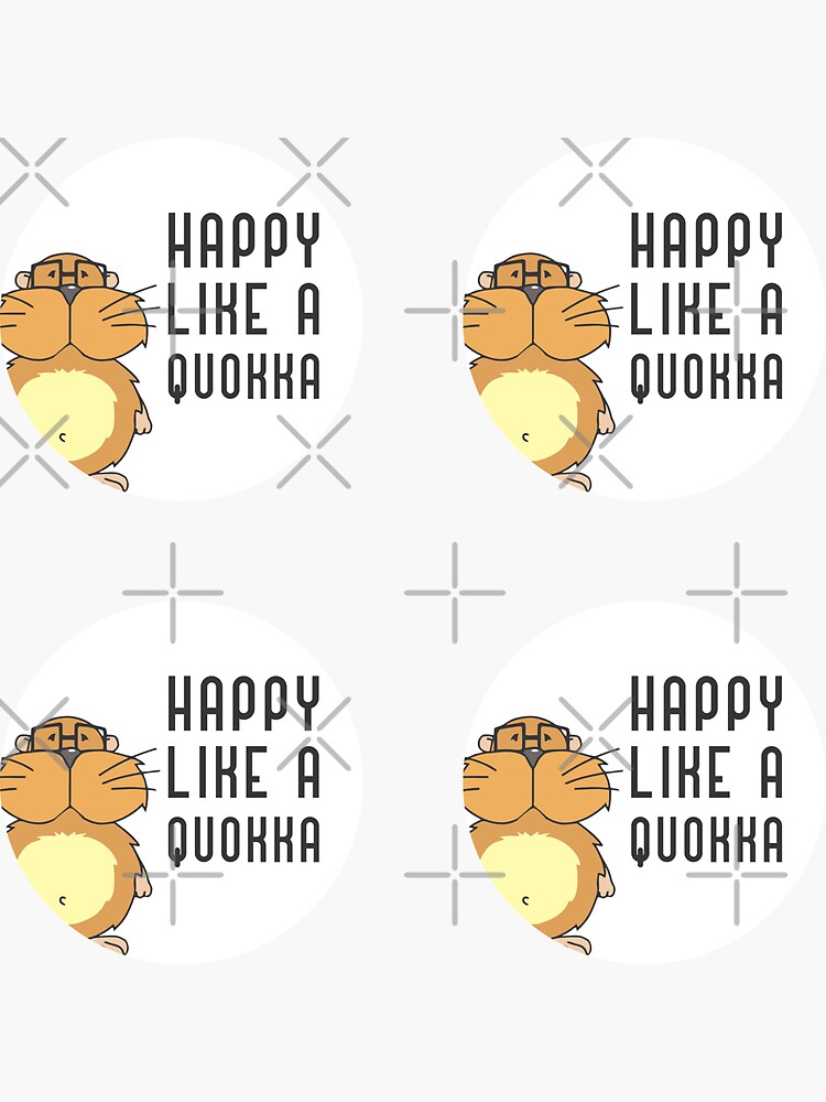 "happy like a quokka" Sticker by GoranDesign | Redbubble