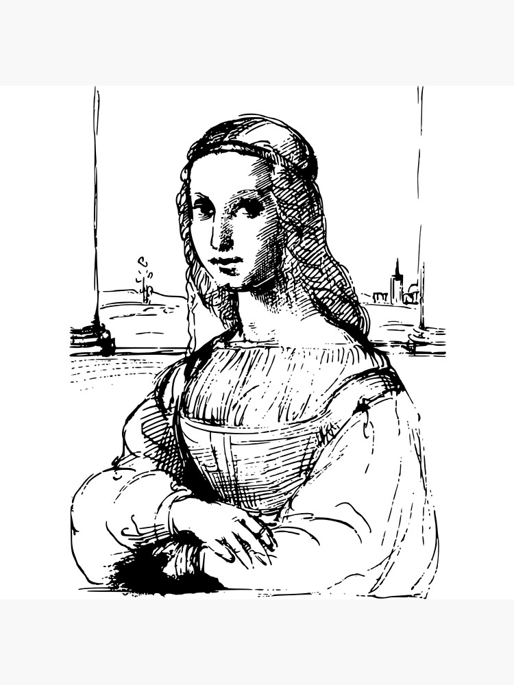 "Monalisa Sketch Drawing" Art Print by DumitruFlorin | Redbubble