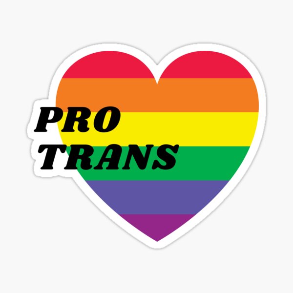 "rainbow heart "PRO TRANS"" Sticker for Sale by Jolenie | Redbubble