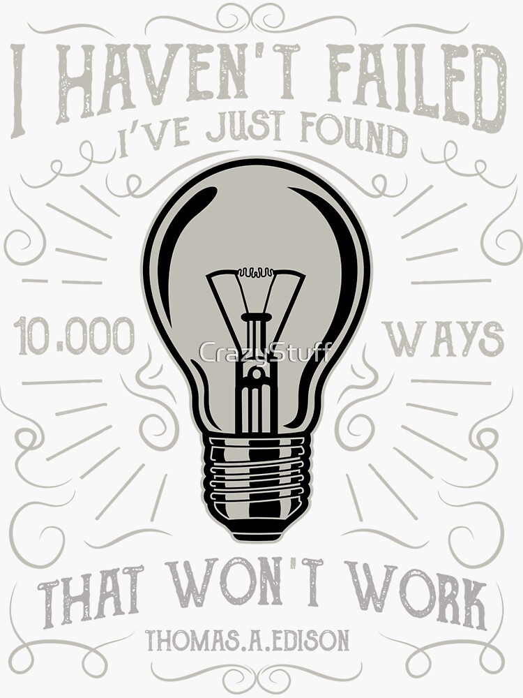 "Thomas A. Edison" Sticker for Sale by CrazyStuff | Redbubble