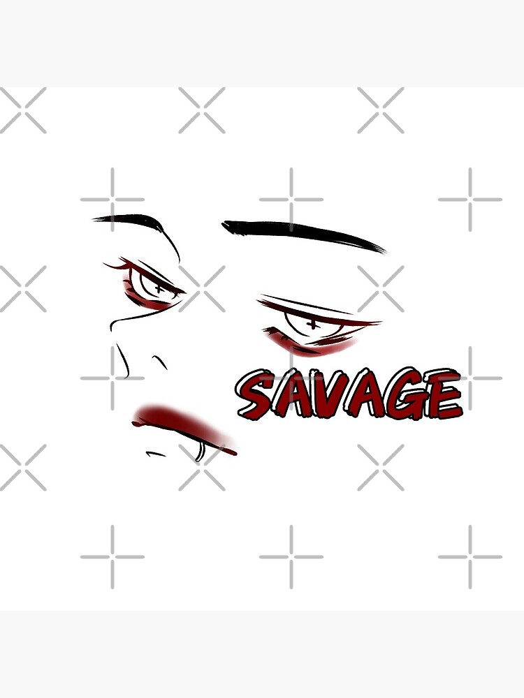 "'Savage' Text with Aesthetic, Colorful Minimal Anime Drawing ...