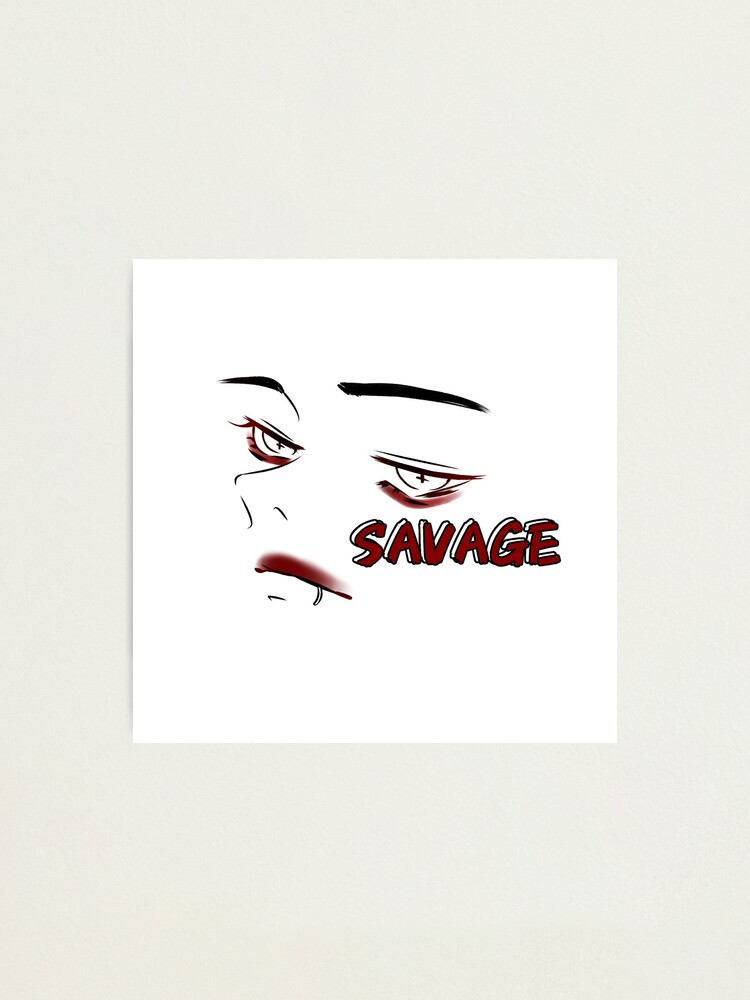 "'Savage' Text with Aesthetic, Colorful Minimal Anime Drawing ...